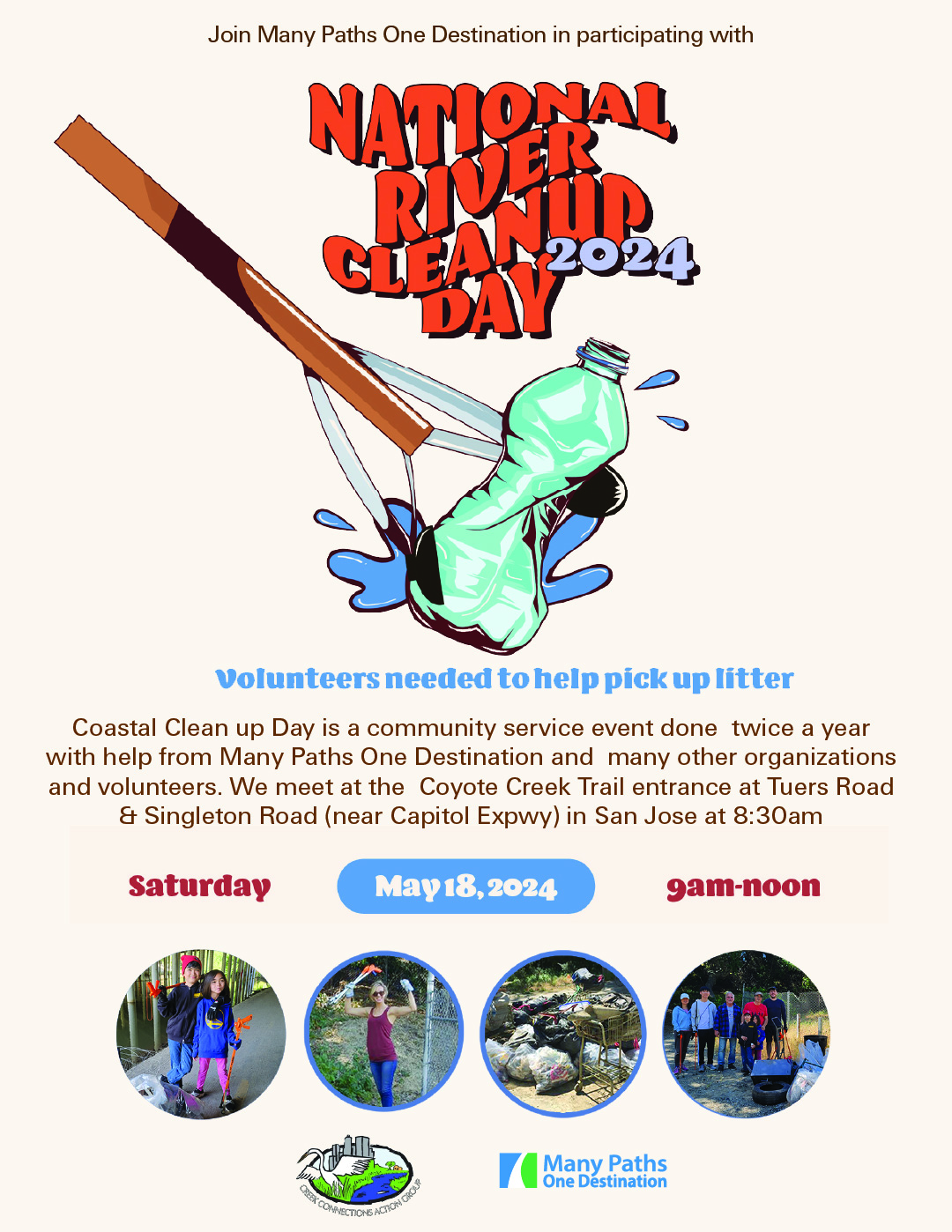 2024 River Clean Up Day - Many Paths One Destination